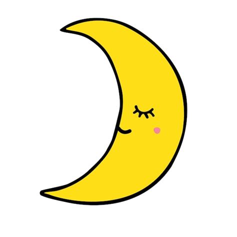 Yellow Moon Drawing Drawing Moon Stars Yellow Blue Hi Res Stock
