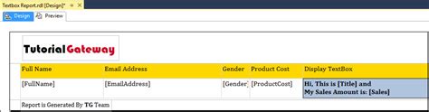 Add Textbox To Ssrs Report