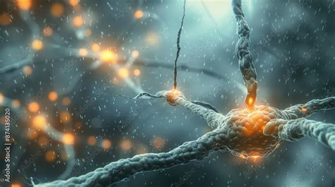 Neuron Cell Network Abstract Neuroscience Image A Detailed