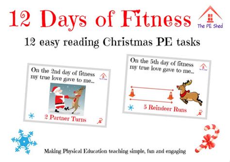 12 Days Of Fitness Christmas Pe Task Cards Thepeshed