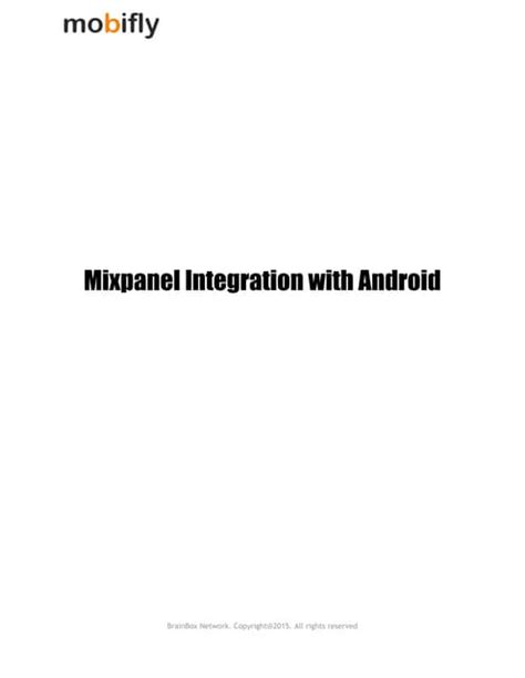 Mixpanel Integration In Android Pdf
