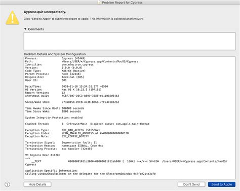 Sigsegv Error When Quitting Cypress When Electron Browser Is Open