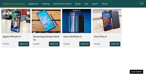 ecommerce codesandbox