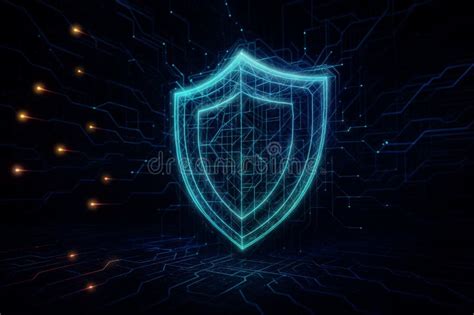 Cybersecurity Shield Representation On Digital Background As A Conceptual Image Of Data