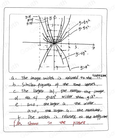Solved Draw The Graphs Of The Following Quadratic Functions On The