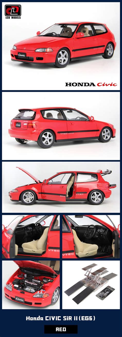 Lcd Models 1 18 Honda Civic Eg6 Sir Ii In Red