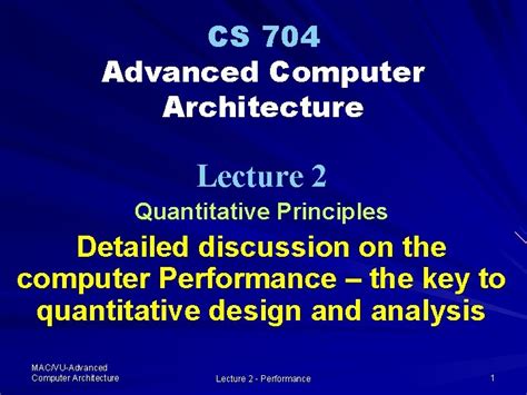 Cs 704 Advanced Computer Architecture Lecture 2 Quantitative