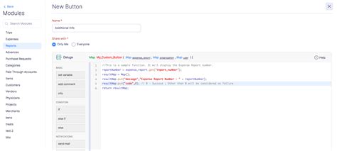 Custom Buttons User Guide Zoho Expense