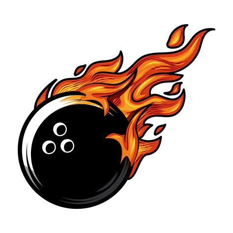 Hot Bowling Ball Fire Logo Silhouette Bowling Club Graphic Design