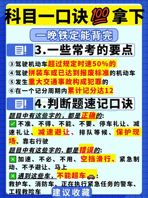 科目一新规重难点集锦记分 判断 时间题速看