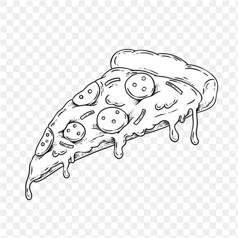 Download Premium Png Of Pepperoni Pizza Outline Sticker Overlay Design