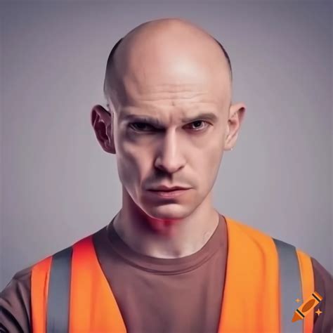 Close Up Portrait Of A Confident Bald Engineer On Craiyon