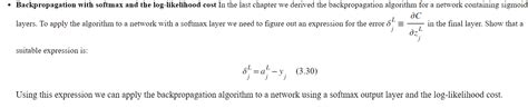 Solved Backpropagation With Softmax And The Log Likelihood