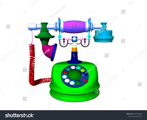 Antique Colorful Telephone Picker Dial 3d Stock Illustration 1534749539
