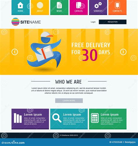 Corporate Metro Website Template Modern Flat Web Design Stock Vector Illustration Of Business