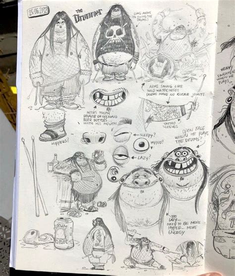 Thedrummer Jeremy Hoffman Character Design Sketches Sketches