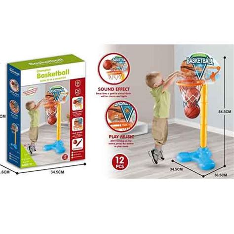 Баскетбольне кільце на стійці 84см світло звук щит мяч кільце сітка насос Mr 0831