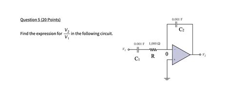 Solved Find The Expression For V1v2 In The Following
