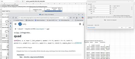 evaluate and display definite integrals in excel with latex and matplotlib newton excel bach