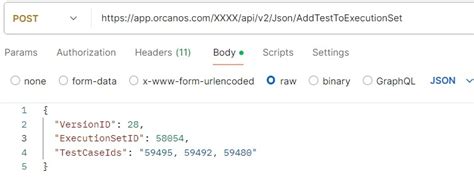 Add Test To Execution Set Api Orcanos Helpcenter