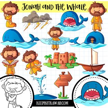 Jonah And The Whale Clip Art Collection By Keepinitkawaii Tpt