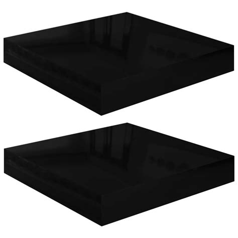 Floating Mini Shelf 2 Pcs High Gloss Black Cornergadgets