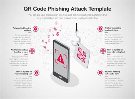 Simple Infographic Template For Qr Code Phishing Attack Stock Vector