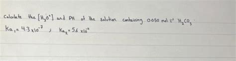 Solved Calculate The H O And PH Of The Solution Chegg Com