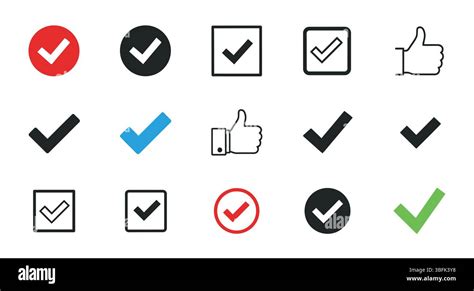 Approval And Check Icon Set Verified Confirmed Success And Validation Symbols Stock Vector