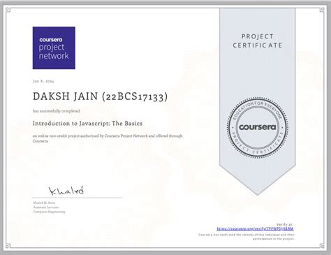 Daksh Jain On Linkedin Continuouslearning Javascript Webdevelopment Coursera