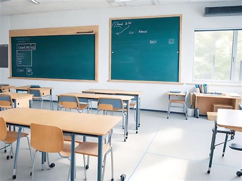 Premium Ai Image Photo School Classroom With Chairs Desks And