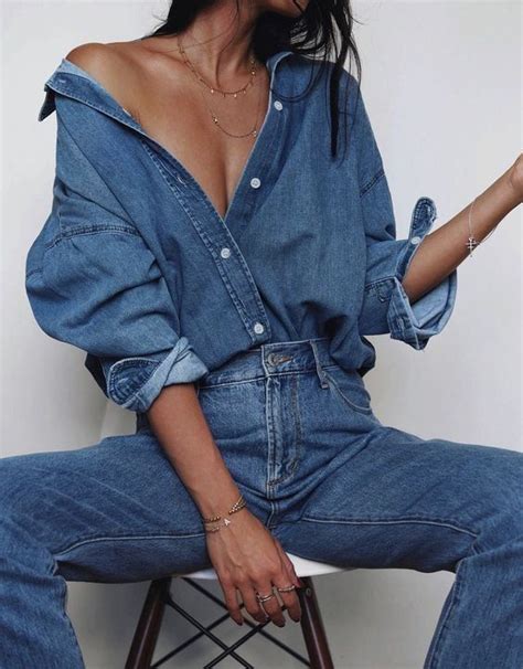 더쿠 내가 요즘 꽂혀서 찾아모은 여자 더블데님 데님 온 데님 코디 모음 스압