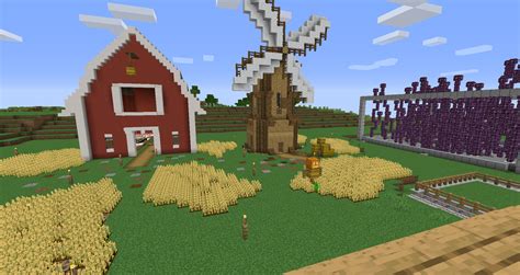 Minecraft Windmill And Barn Survival Build Survival Mode Minecraft Java Edition Minecraft