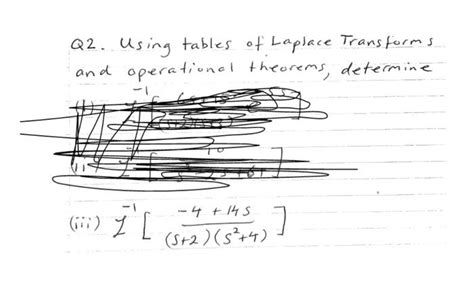 Solved Q2 Using Tables Of Laplace Transforms And Chegg Com
