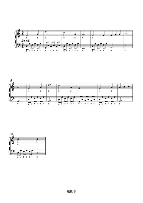 雪绒花（260）钢琴谱 C调 虫虫钢琴