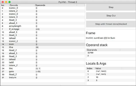 The Main Window Of The Pyjvmgui Program During Execution Of The