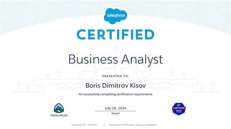 Boris Kisov On Linkedin Salesforce Businessanalyst Certification