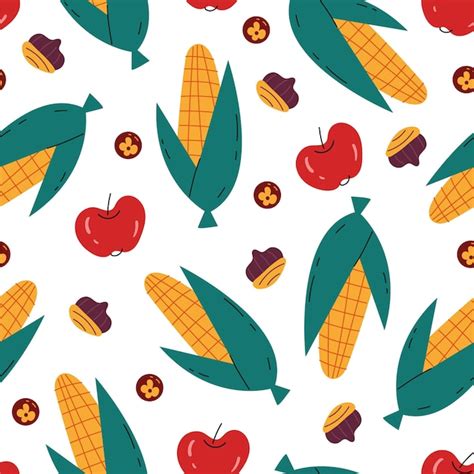 Premium Vector Corn Seamless Pattern Abstract Design Element Concept
