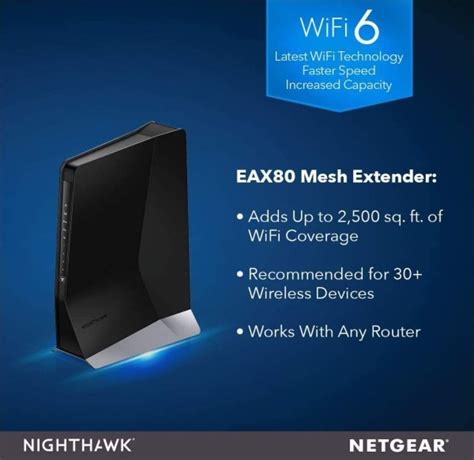 Netgear Nighthawk AX8 8 Stream WiFi 6 Mesh Extender Up To 6Gbps Speed NG EAX80 100EUS Buy