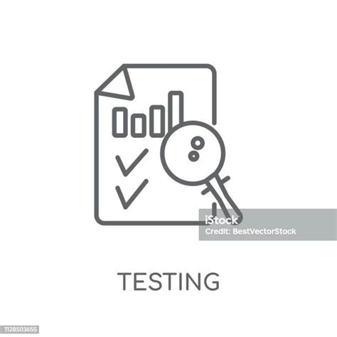선형 아이콘 테스트 프로그래밍 컬렉션에서 흰색 배경에 현대 개요 테스트 로고 개념 개발에 대한 스톡 벡터 아트 및 기타 이미지 개발 과학 실험 교육 Istock