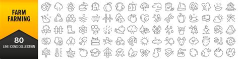 Premium Vector Farm And Farming Line Icons Collection Big Ui Icon Set