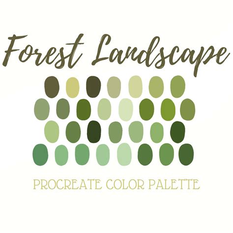 Procreate Color Palette Forest Landscape Etsy