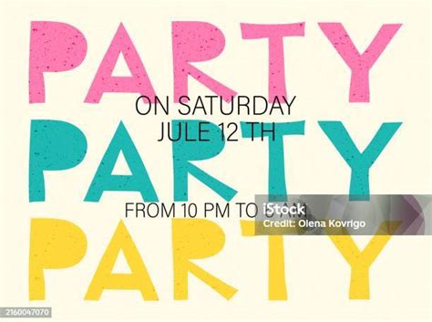 파티 초대장 파티 텍스트 벡터 디자인입니다 벡터 일러스트 레이 션 인사말 헌납 카드 배경입니다 생일에 대한 스톡 벡터 아트 및