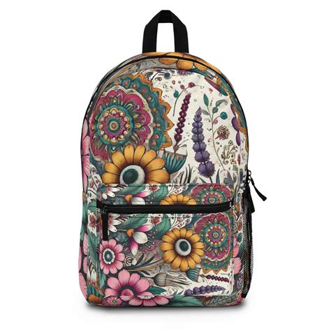 Colorful Floral Backpack Botanical Art Backpack Vintage Flower Print Backpack Etsy