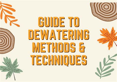 Dewatering Methods And Techniques A Comprehensive Guide