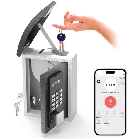 Wehere Key Lock Box Wall Mount With Key Drop Slot Smart Digital