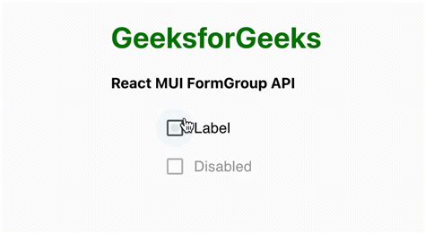 React Mui Formgroup Api极客教程