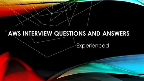 Top 20 Aws Interview Questions And Answers Youtube