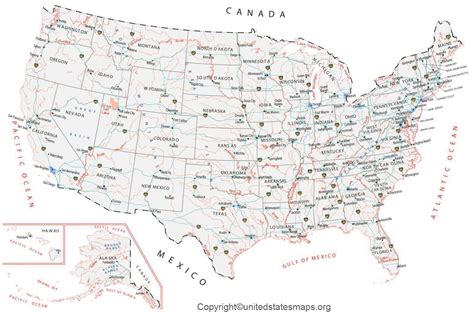Us Map With Cities Printable Usa Cities Map Labeled