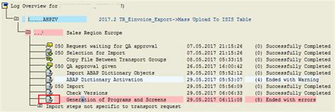 Display Import Error Details On SAP Transport System